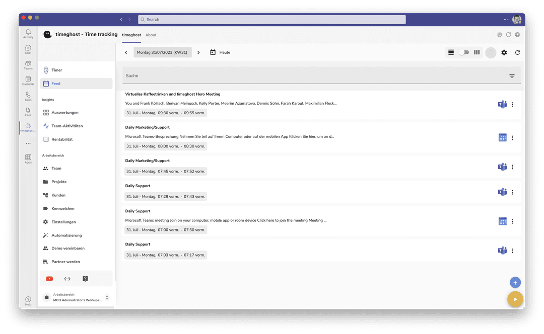 timeghost time tracking - Time tracking for Microsoft 365 and Microsoft Teams